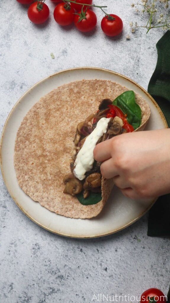 Spicy Mushroom Wrap for Breakfast - All Nutritious