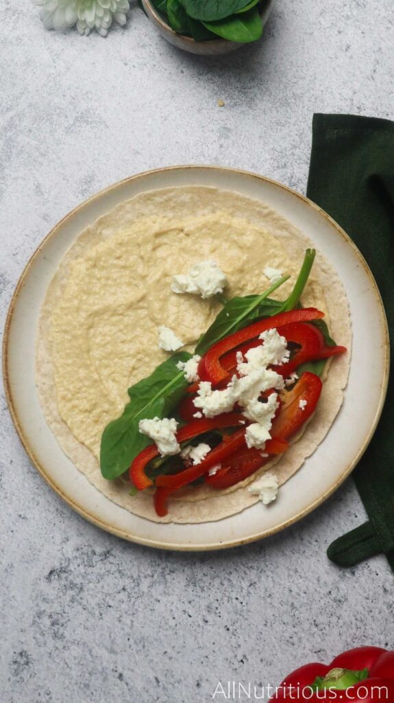 Spinach Feta Wrap With Garlic (Low Calorie) - All Nutritious