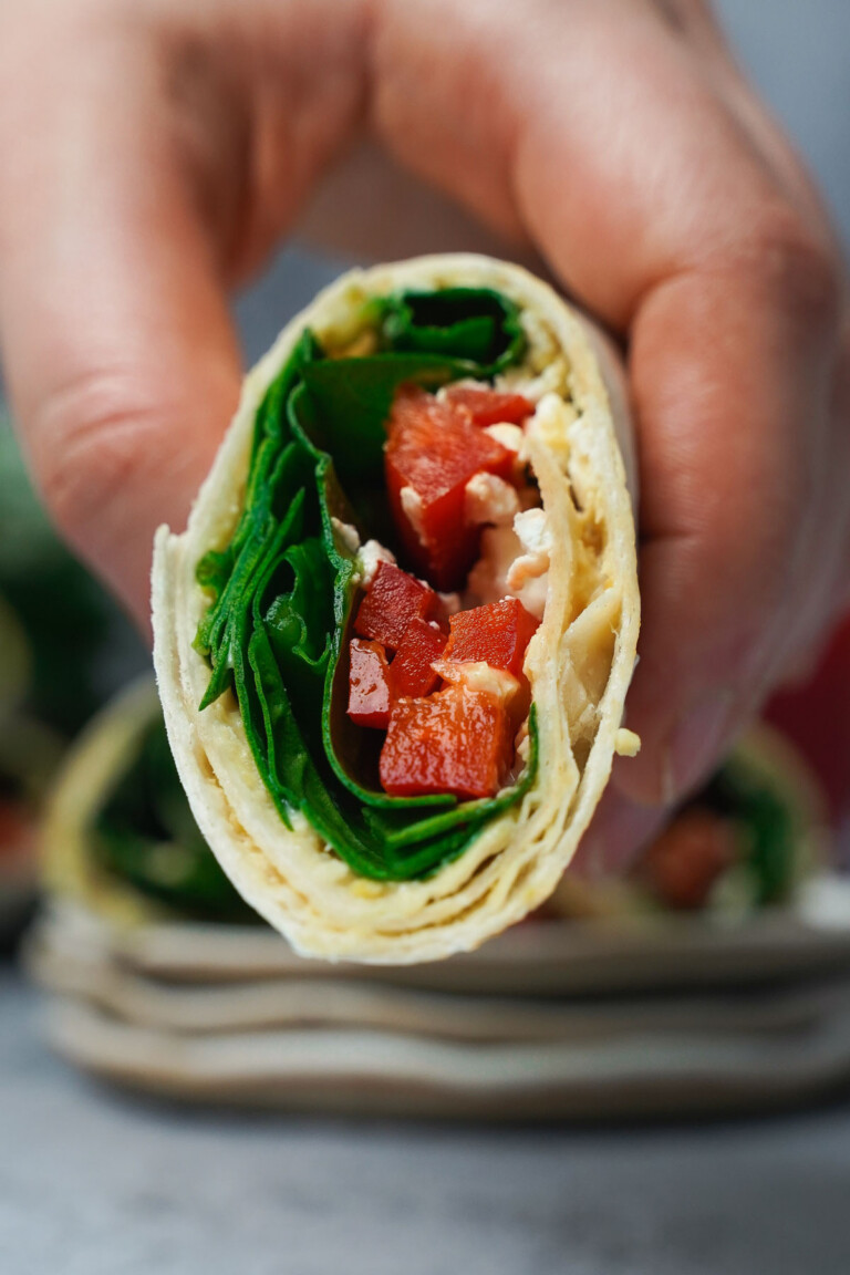 Spinach Feta Wrap With Garlic (Low Calorie) - All Nutritious
