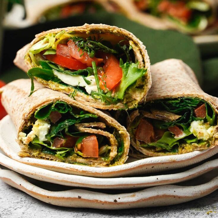 Tomato Basil Wrap with Mozarella (Low Calorie) - All Nutritious